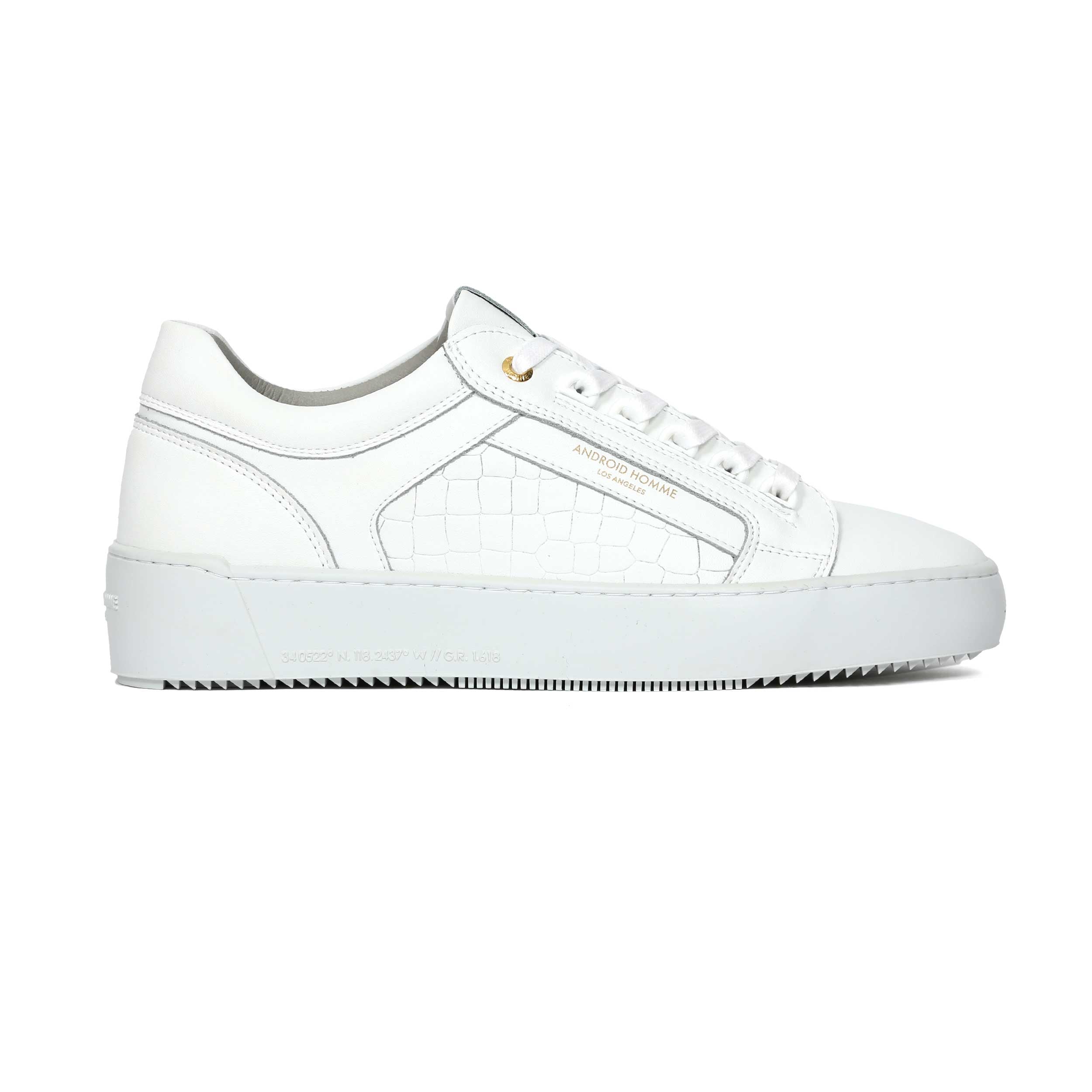 Android Homme Venice Trainer in White Caiman Croc | Android Homme ...